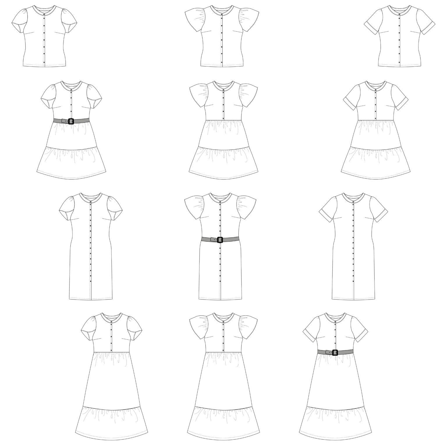 Zada blouse en jurk voor dames en tieners