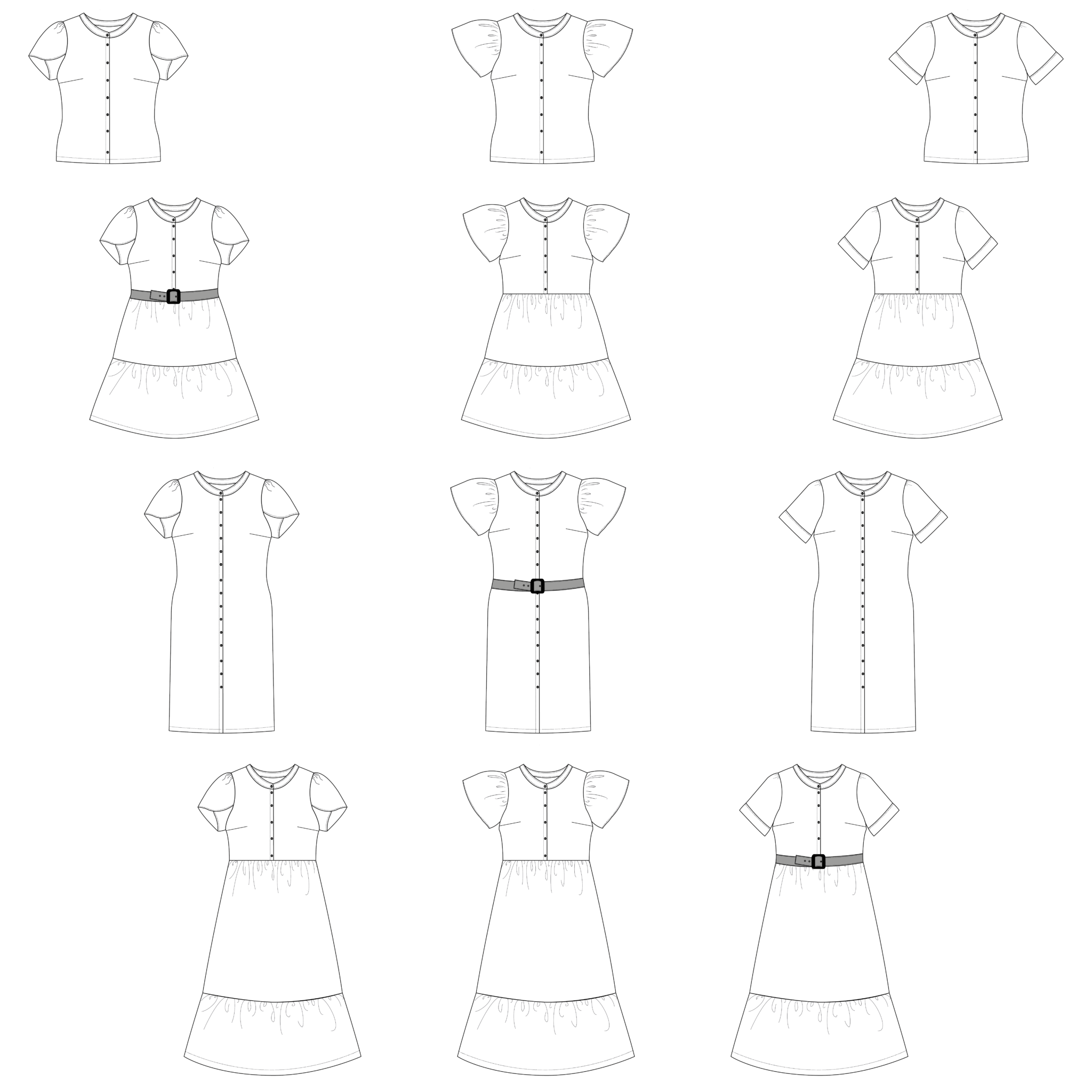 Zada blouse en jurk voor dames en tieners